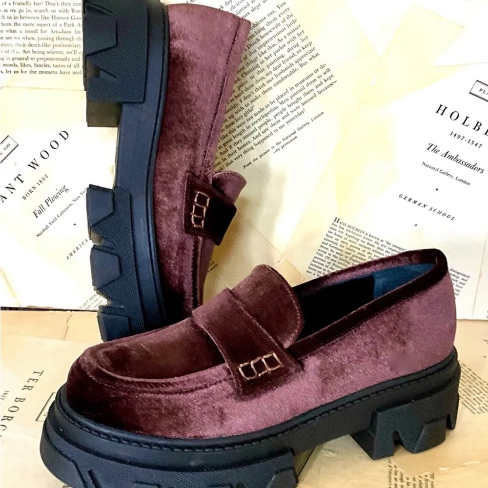 Free People Alohas Trailblazer Velvet Platform Loafer… - Gem